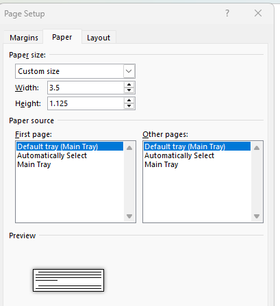 Creating a template for Dymo Label Printer