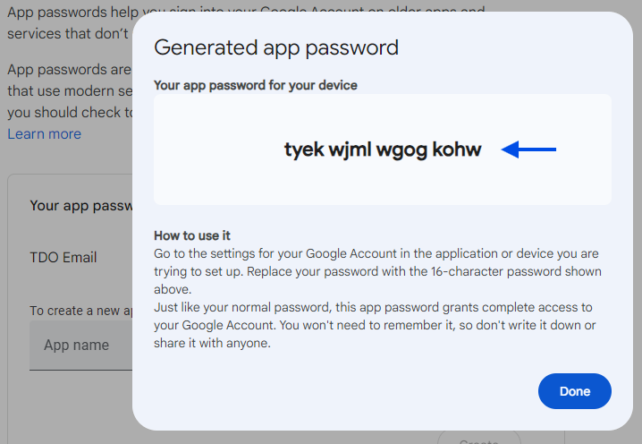 Google - Two-Factor Authentication (2FA) + creating App Passwords with OAuth
