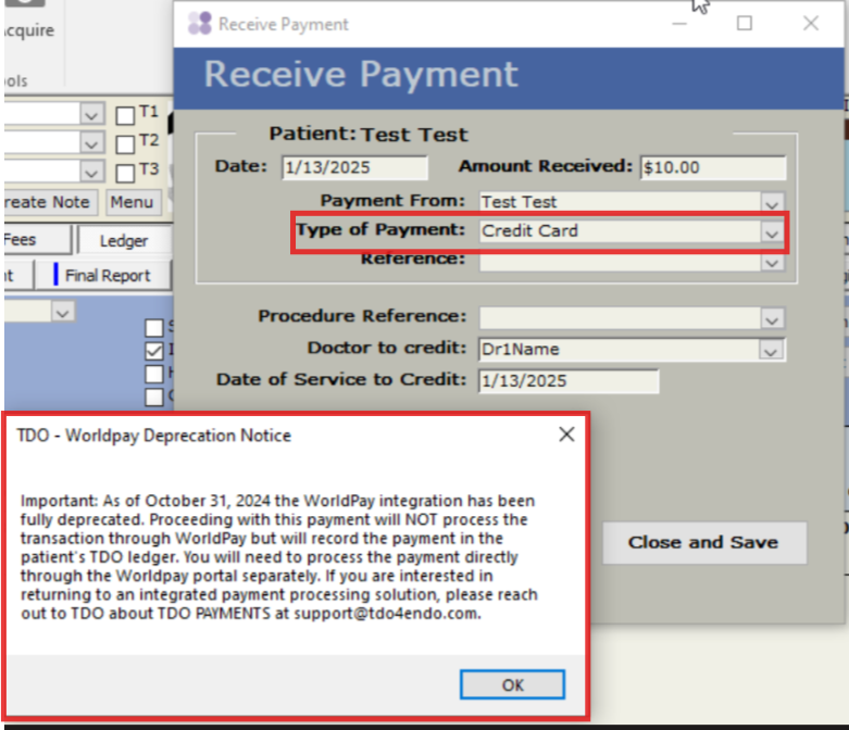 Worldpay Deprecation as of 10/31/2024