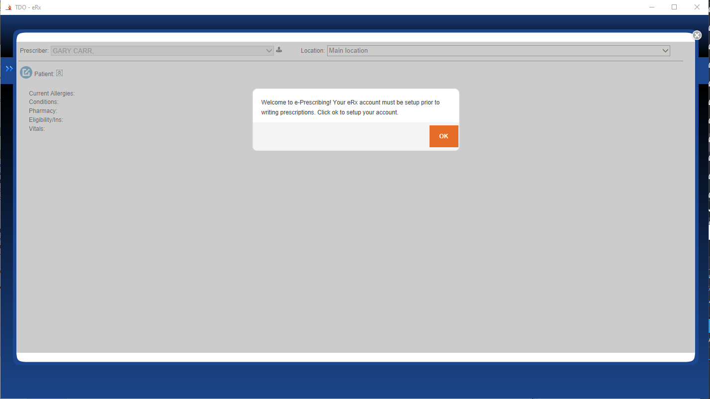 eRx: Electronic Prescriptions through TDO
