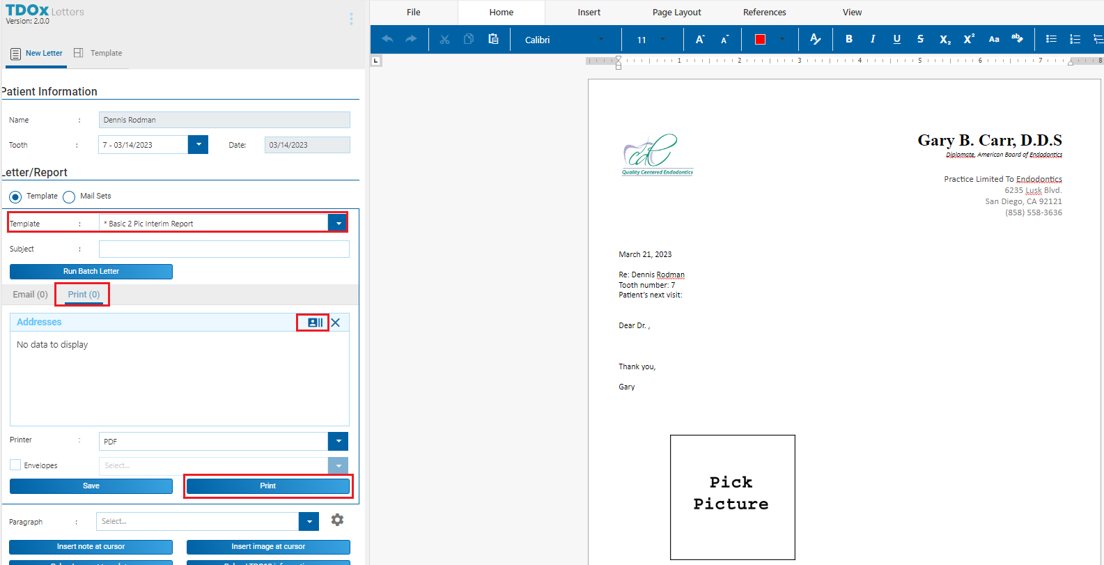 Cloud Letters - how to print or print & email simultaneously