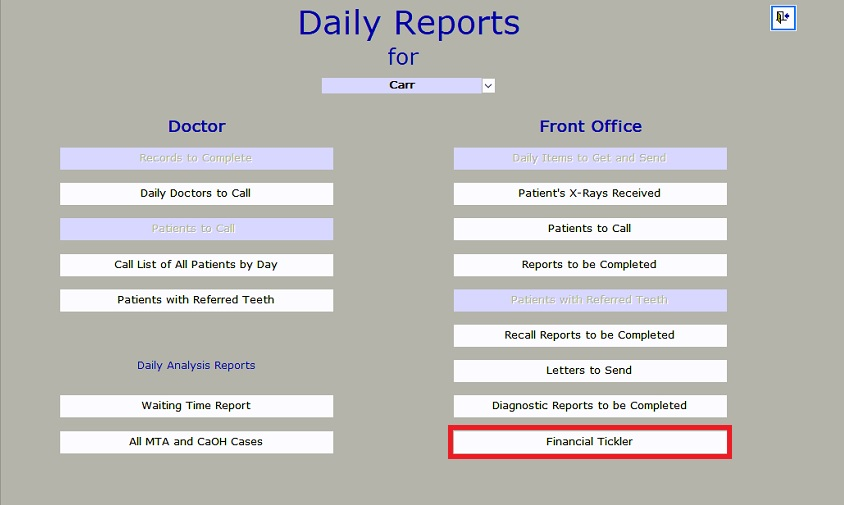 Financial Tickler overview