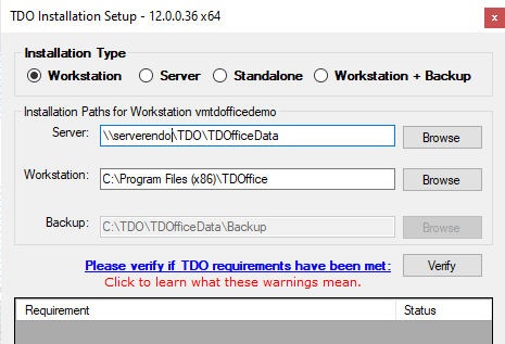 TDO Version 12 Installation/Update