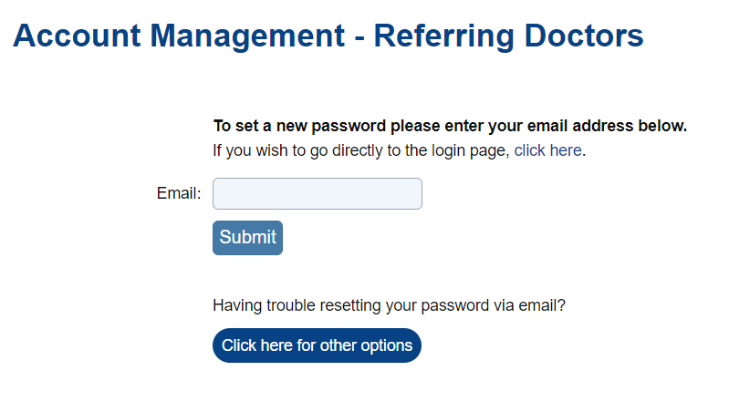 Helping Referring Doctors Reset their Password