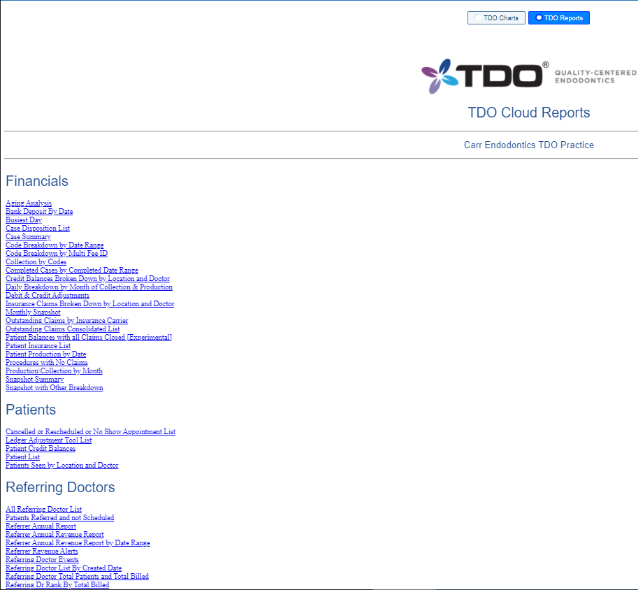 Ability to access Cloud Reports from ADMIN login