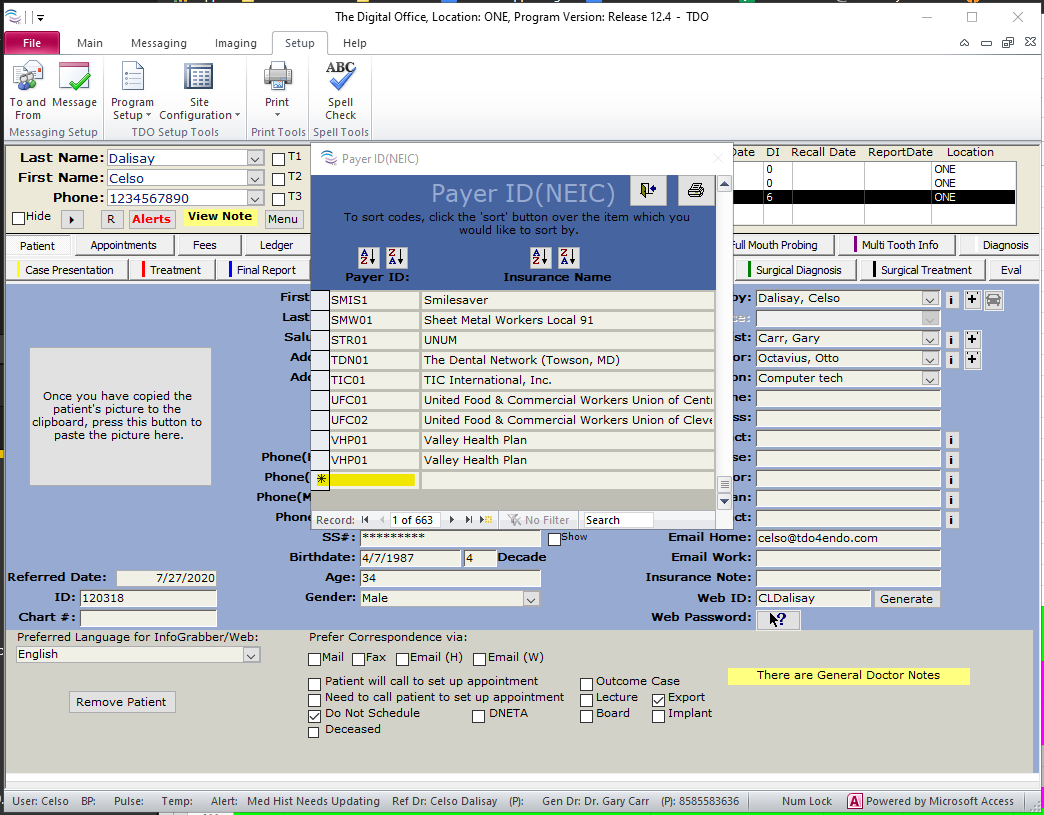 How to add a Payer ID (NEIC)