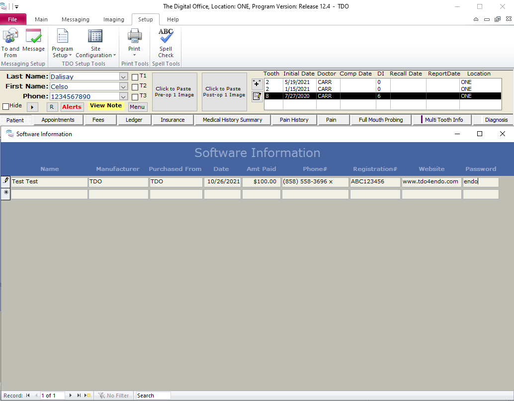 Storing Important Software Information in TDO