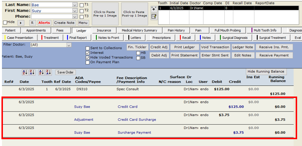 Credit Card Surcharge for TDO Payments - Print View